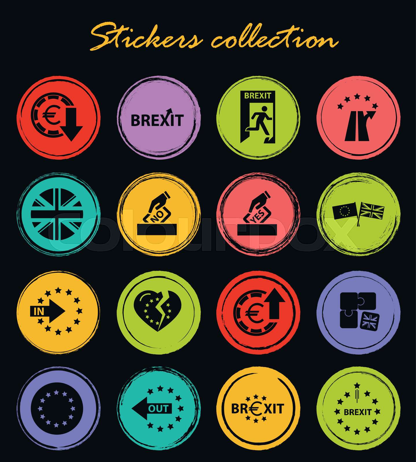 Brexit, icon set for web | Stock vector | Colourbox