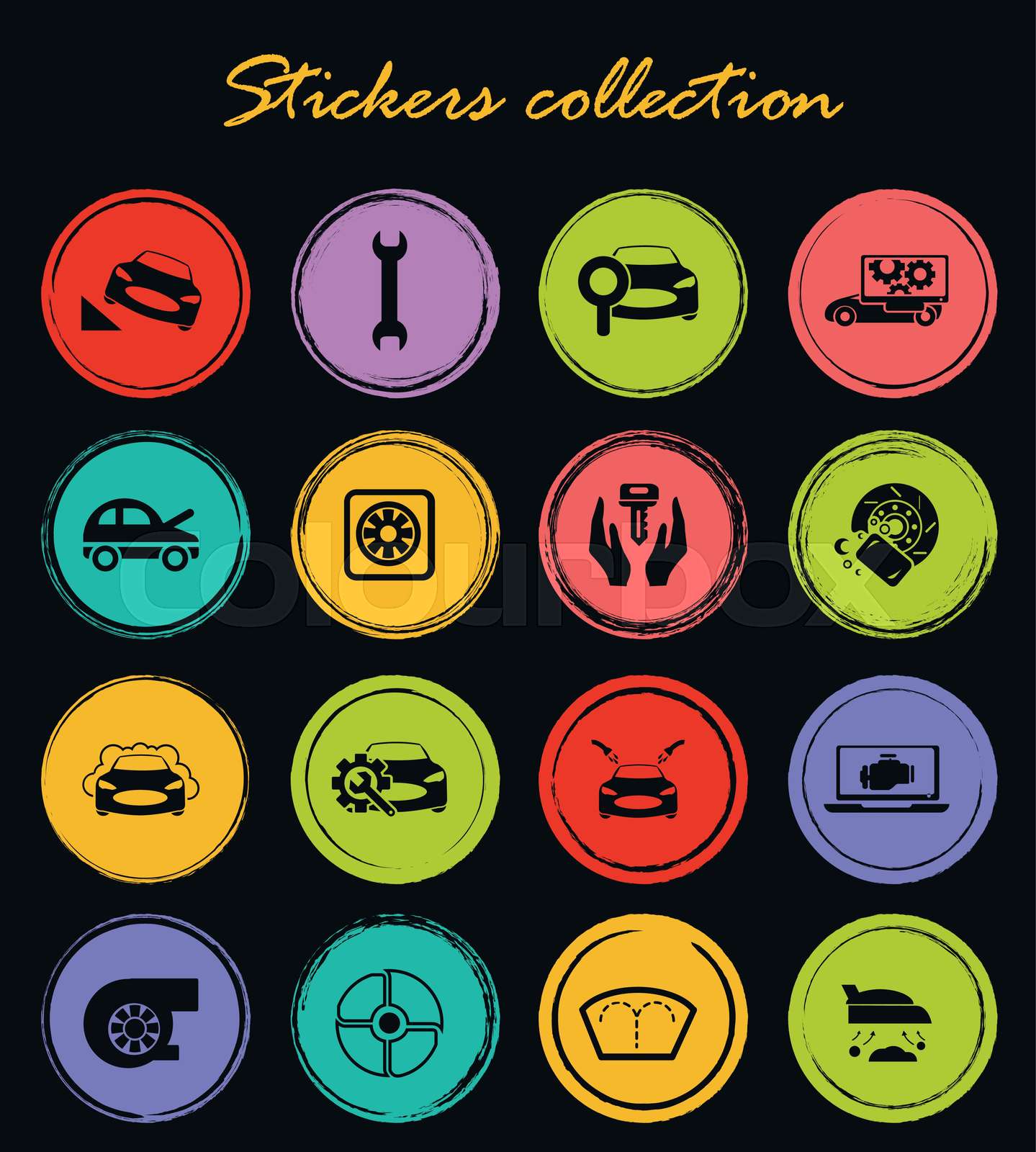 Car shop icons set | Stock vector | Colourbox
