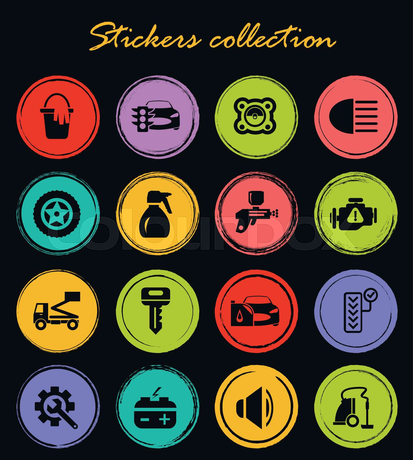 Car shop icons set | Stock vector | Colourbox