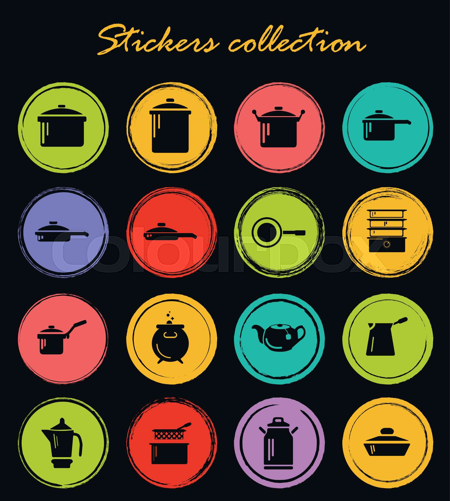 Dishes Icons set | Stock vector | Colourbox