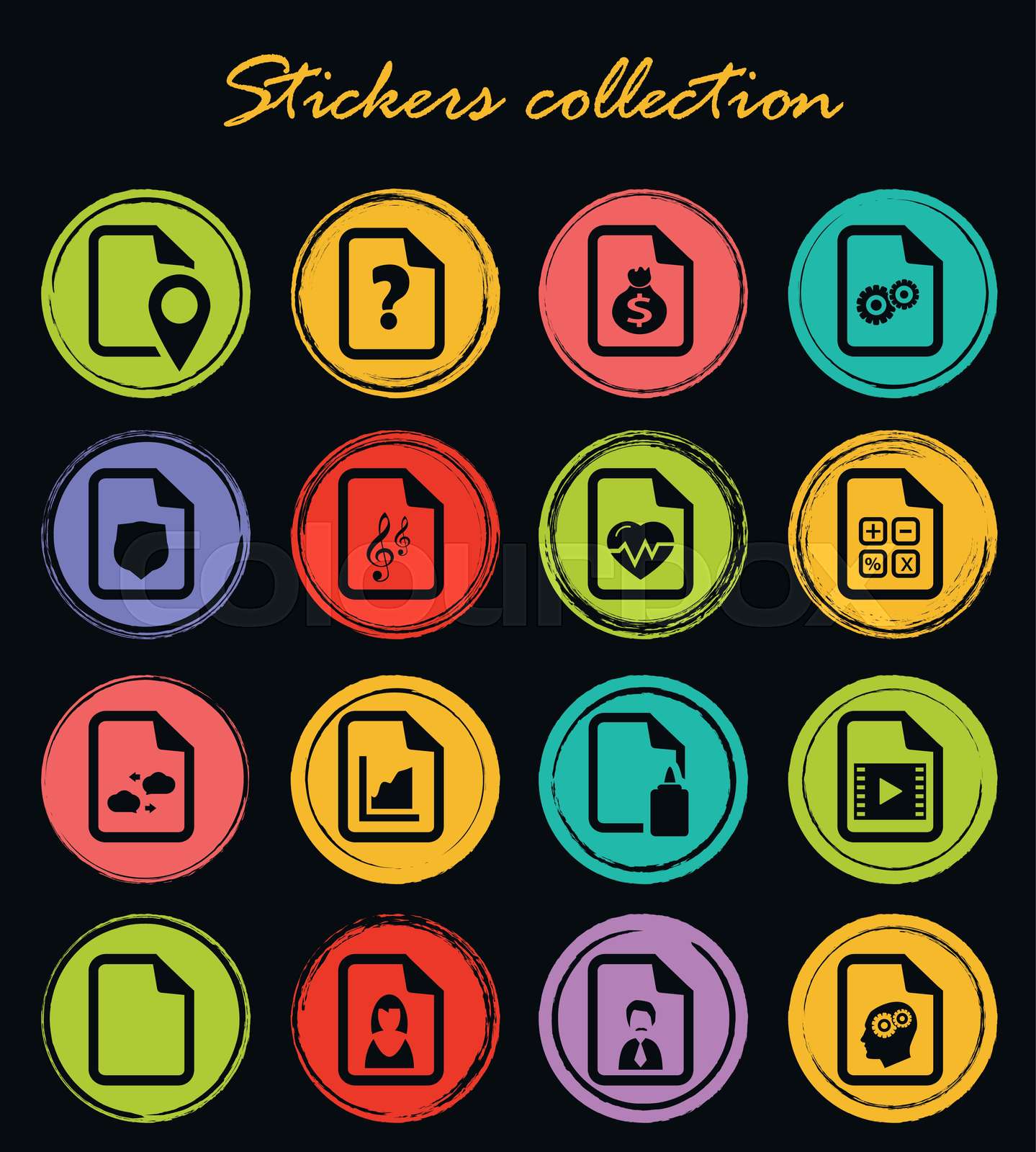 Documents icons set | Stock vector | Colourbox