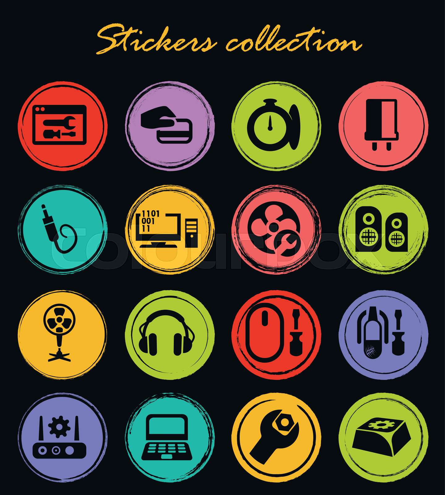 Electronic repair icons set | Stock vector | Colourbox