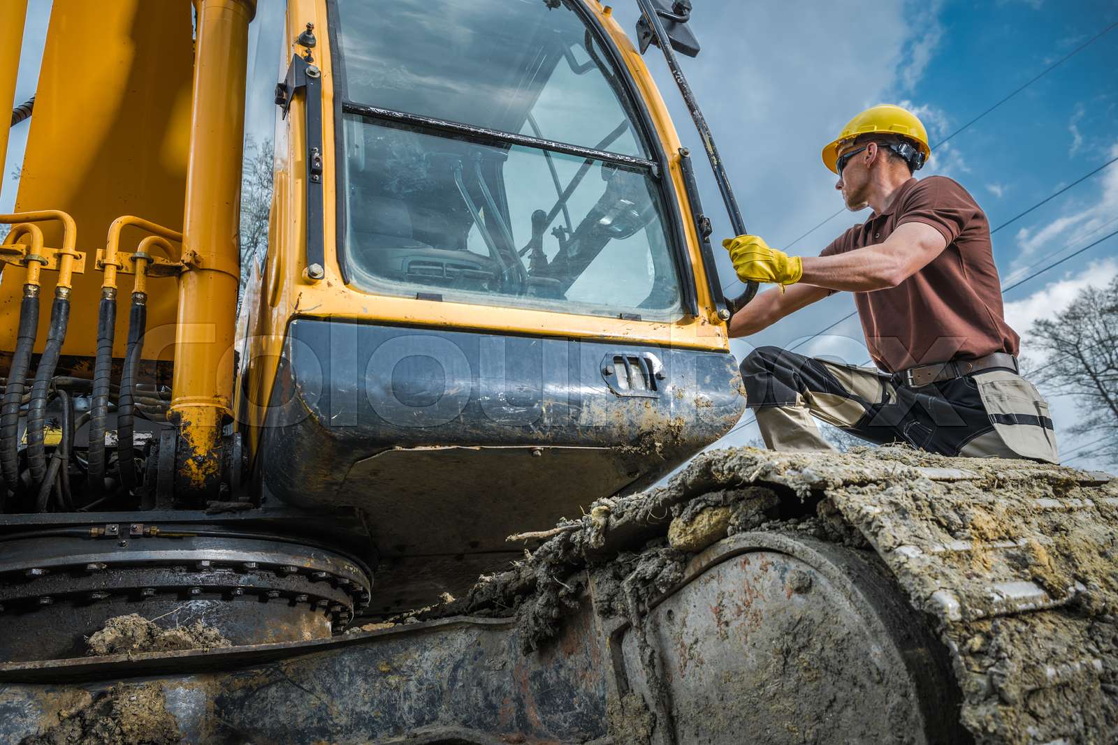 Crawler Dozer Operator at Work | Stock image | Colourbox