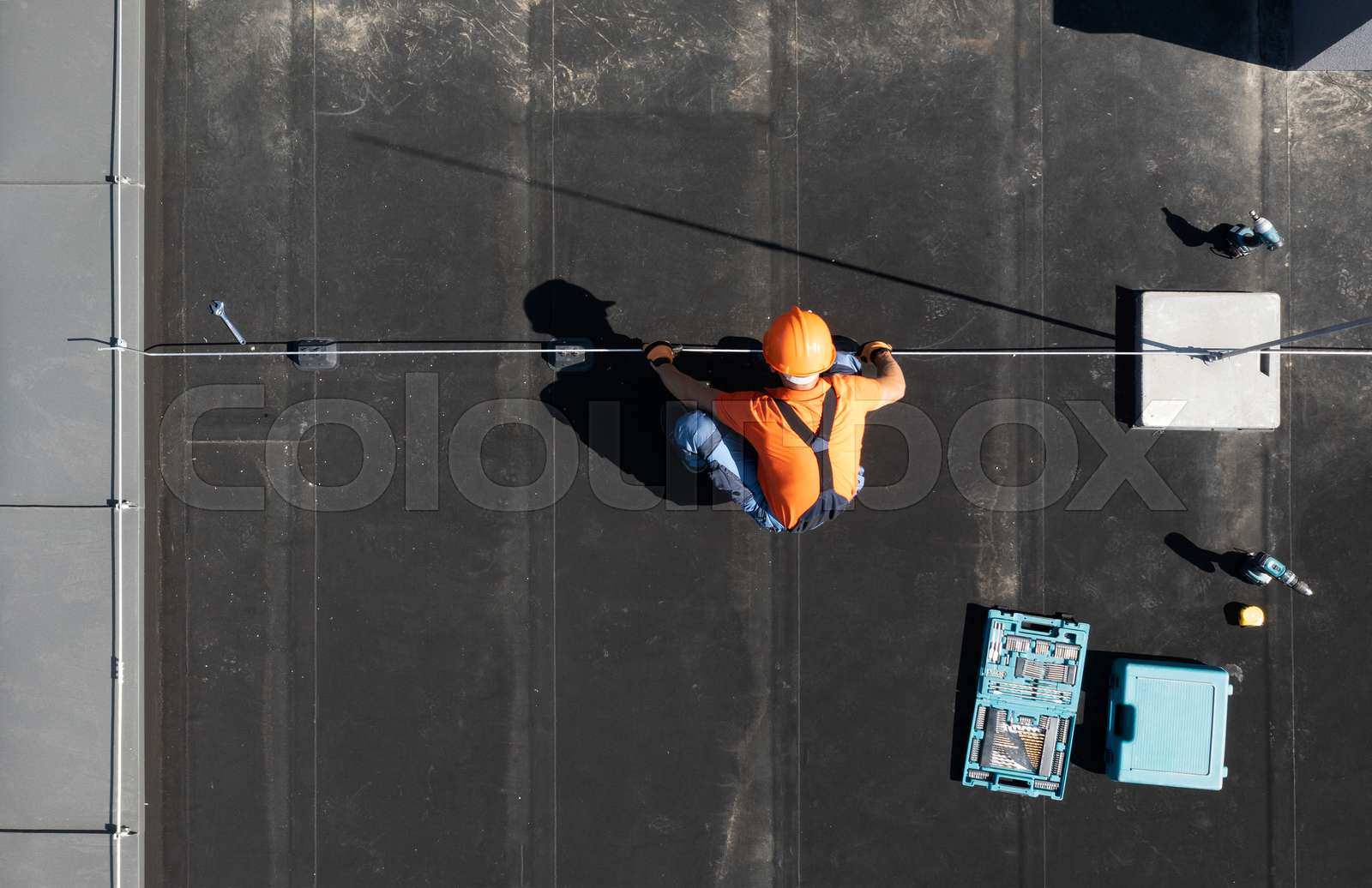 Lightning Protection Rod Installation Performed by Professional Worker ...