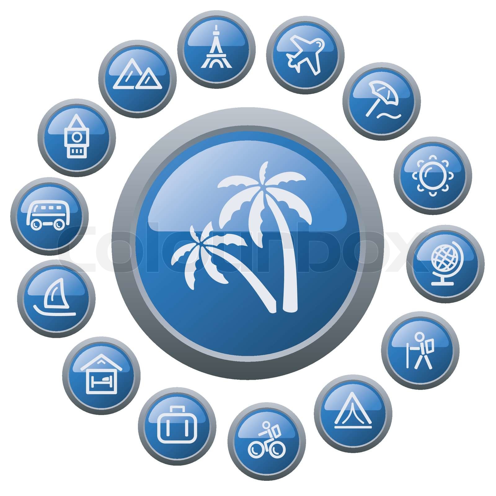 Travel button set | Stock vector | Colourbox