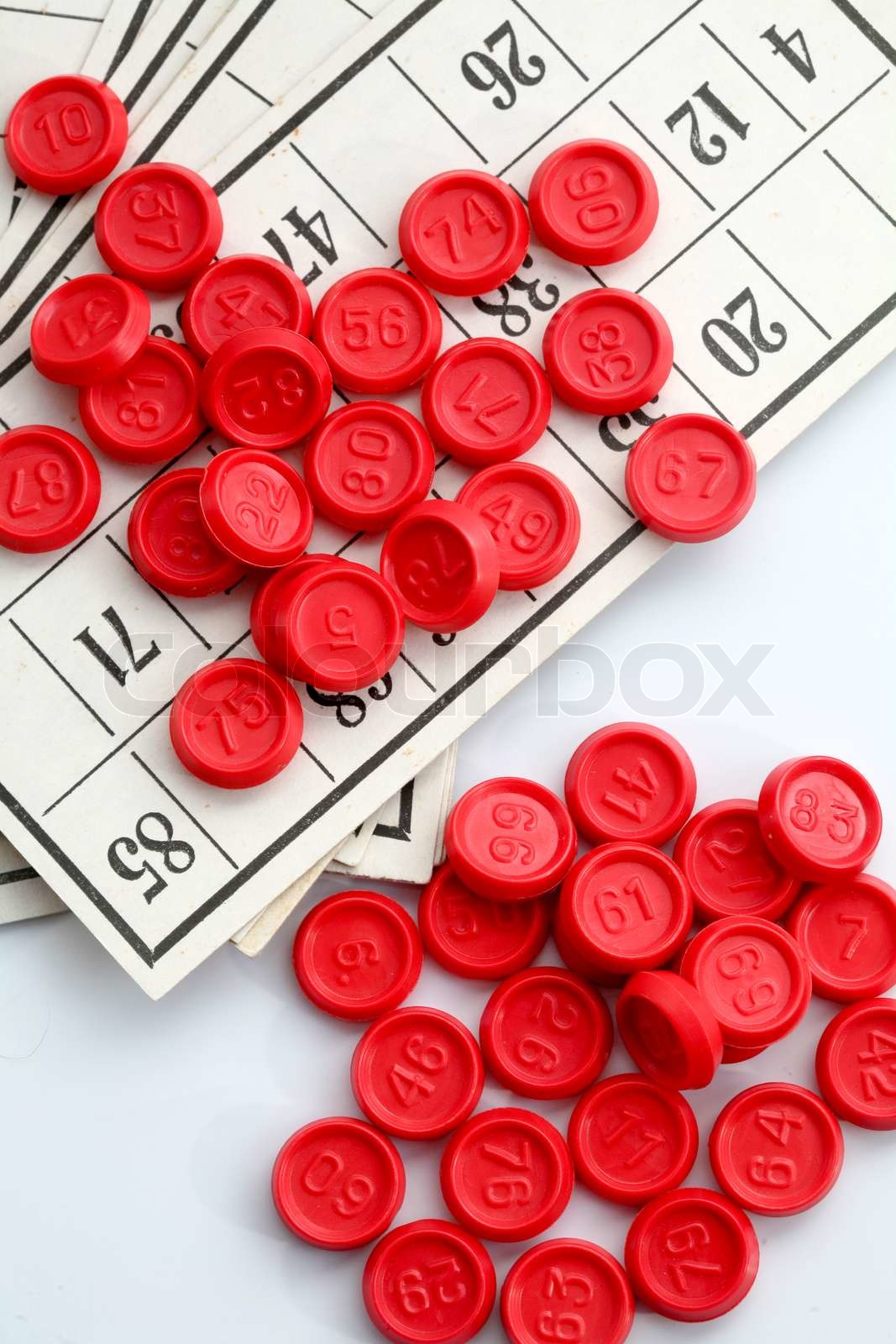 Red bingo spil chips | Stock foto | Colourbox