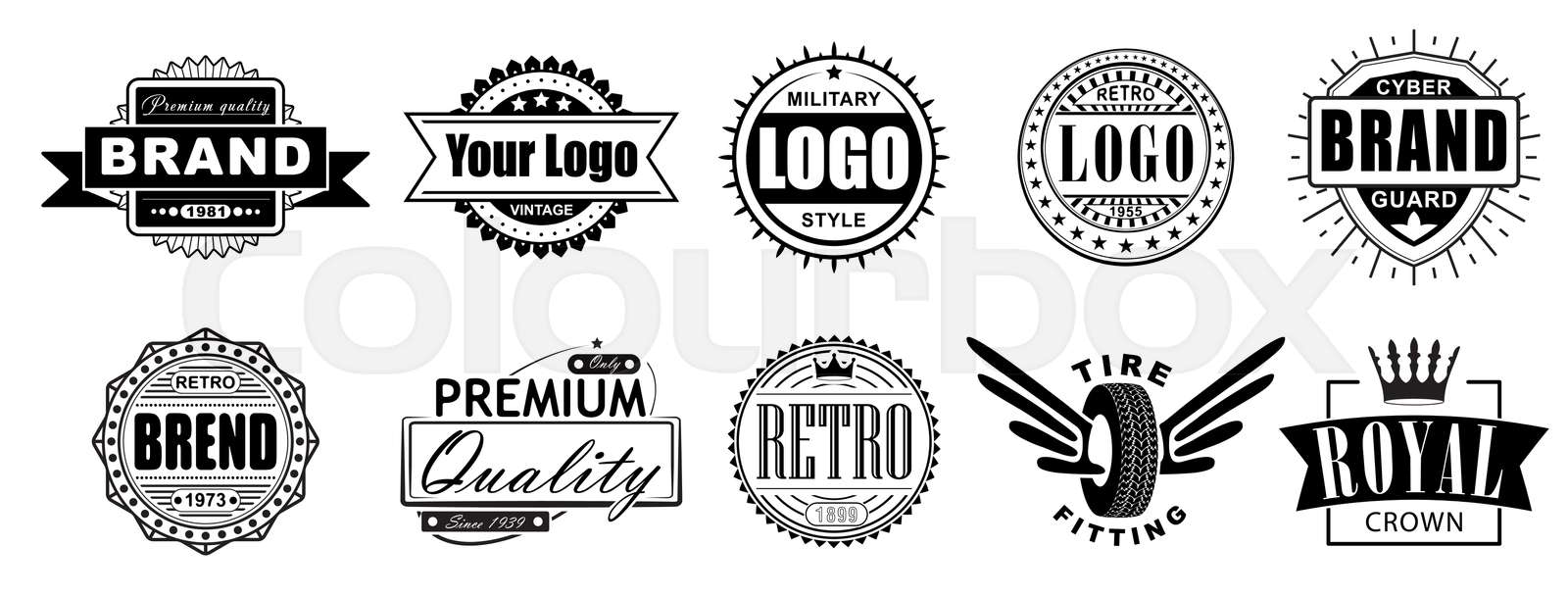 Set of vintage style badges, logos, emblem. Old school vintage sign ...
