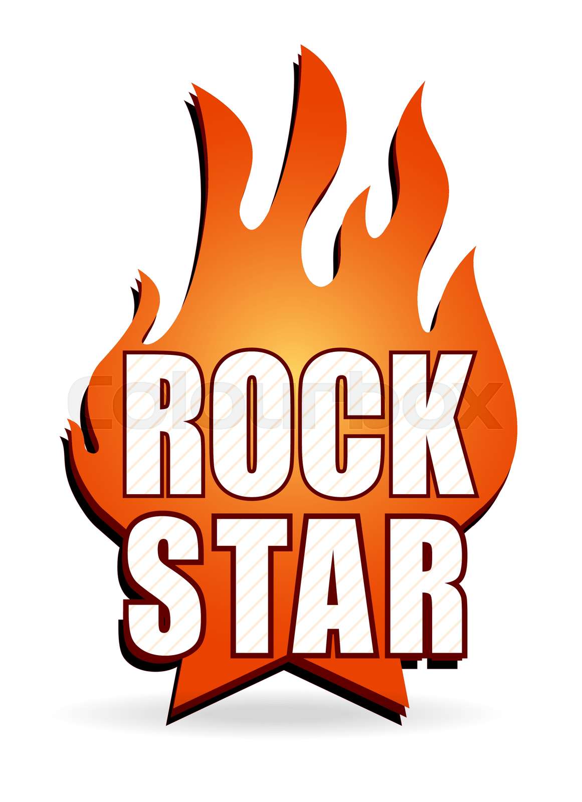 Rock star blazing musical emblem, fire sign for your design | Stock ...