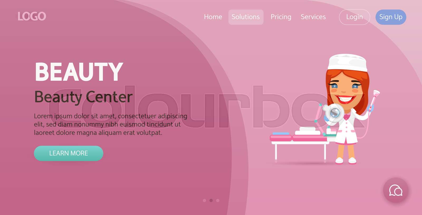 Beauty Center Website Template | Stock vector | Colourbox