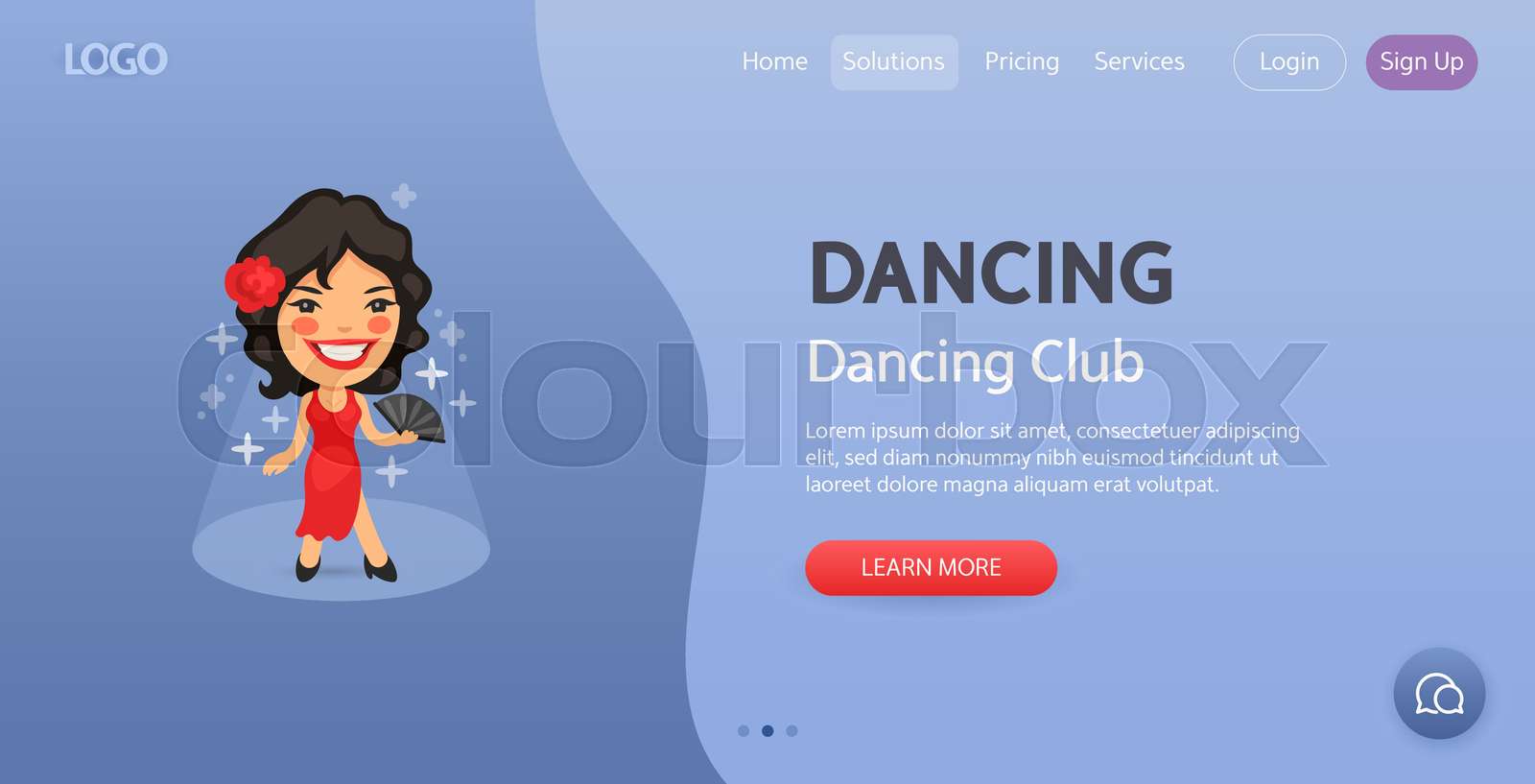 Dancing Club Website Template | Stock vector | Colourbox