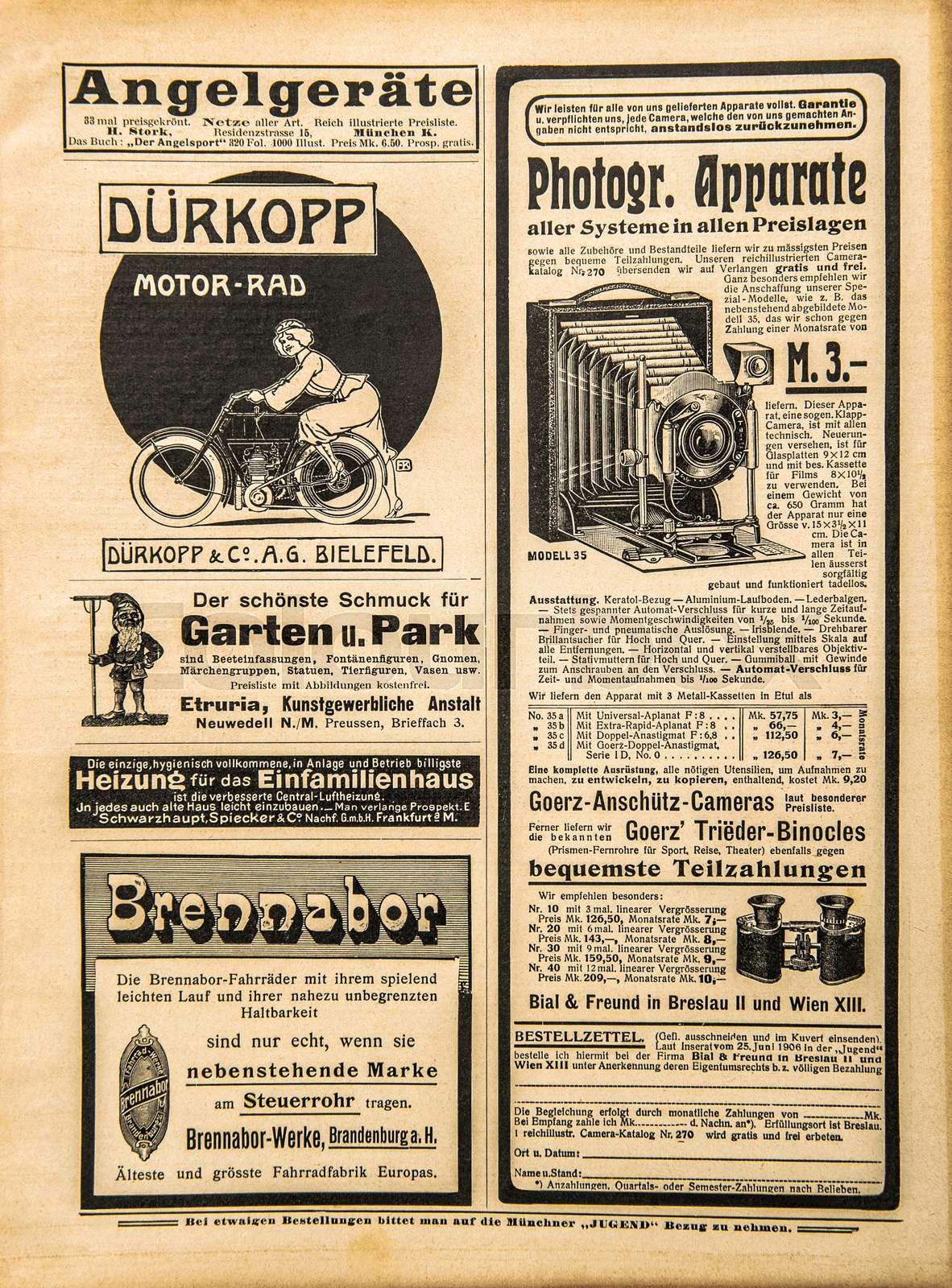 Old newspaper page Used paper Vintage advertising | Stock image | Colourbox