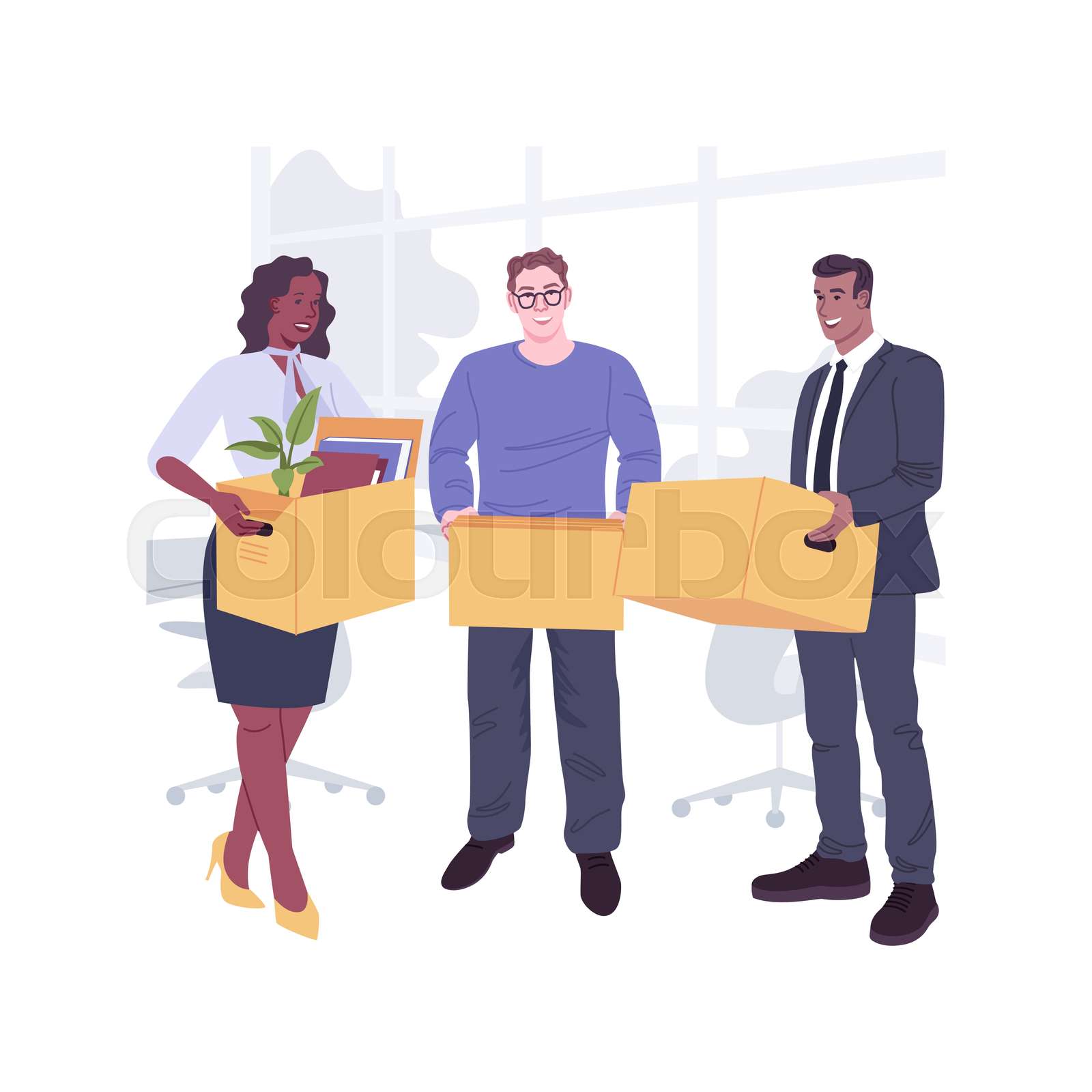 Moving to a new office isolated cartoon vector illustrations. | Stock ...