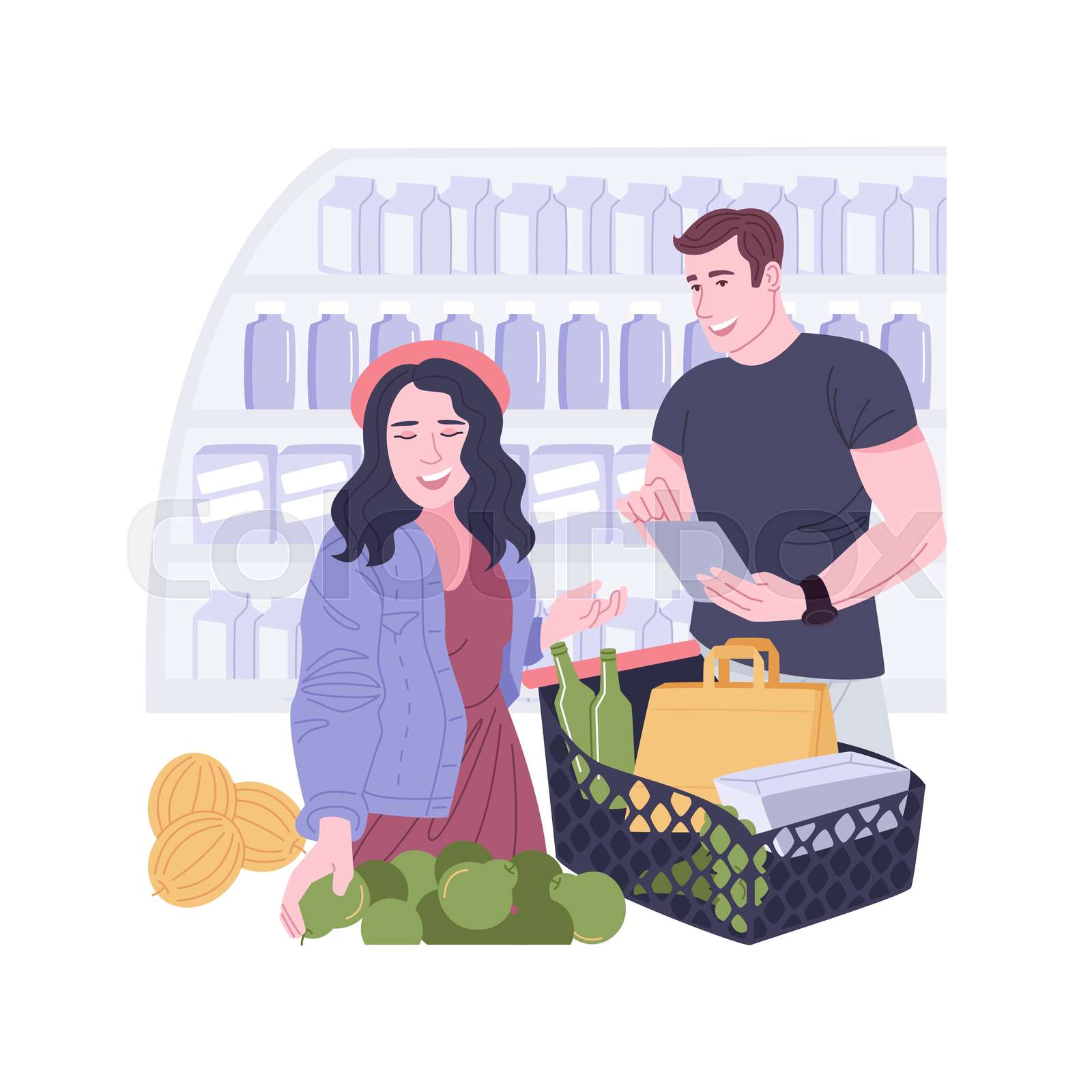 Shopping list isolated cartoon vector illustrations. | Stock vector ...