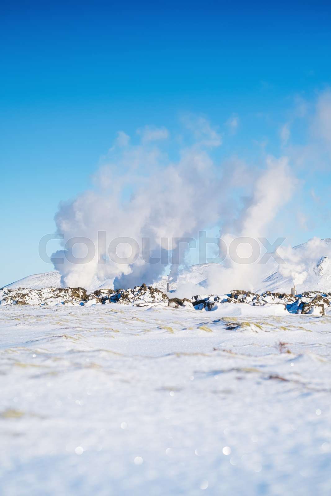 Renewable energy sources. Thermal power plant in Iceland. Clean energy ...