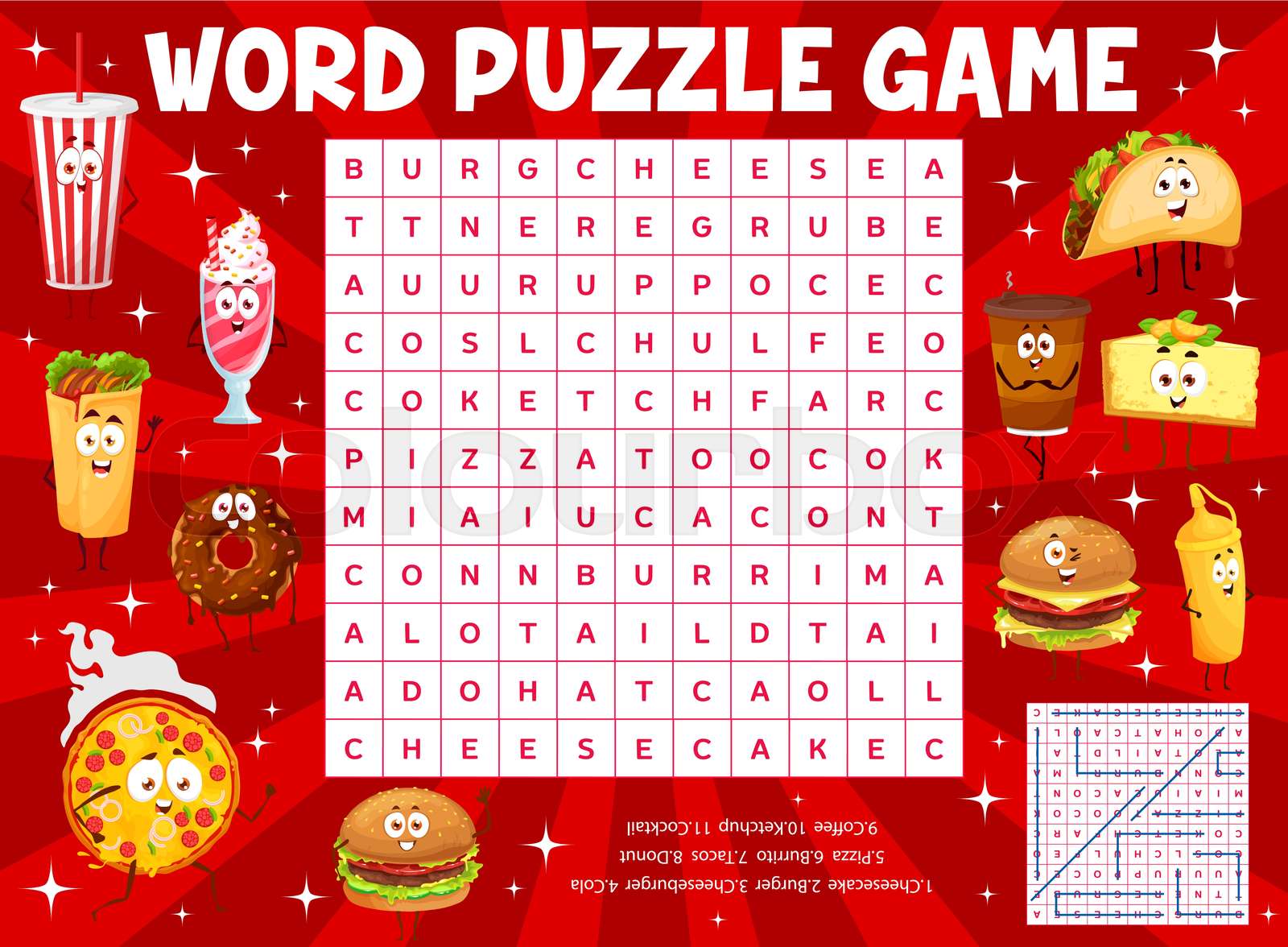 Kids Food Word Search