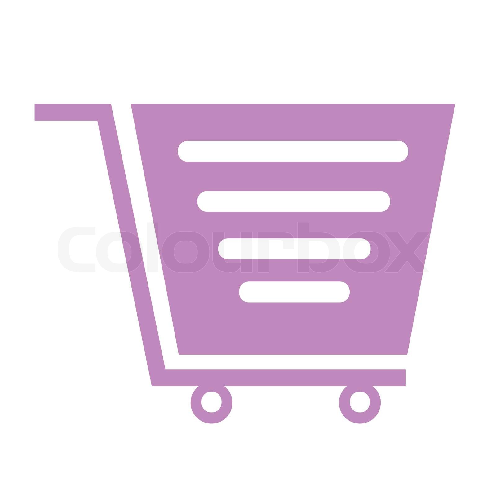 Purple shopping cart icon | Stock vector | Colourbox