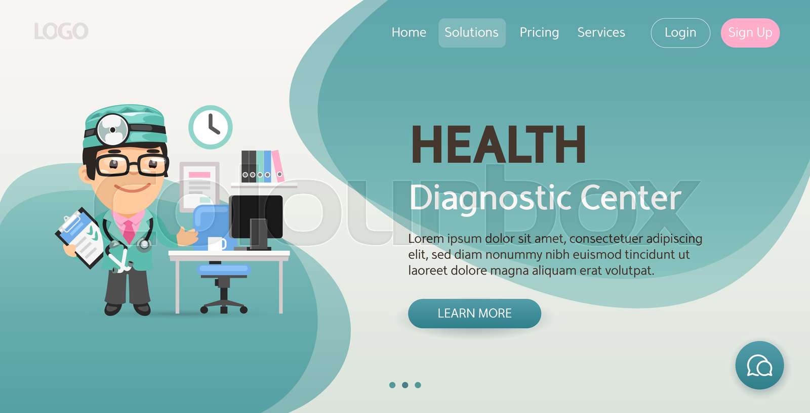 Health Website Template | Stock vector | Colourbox