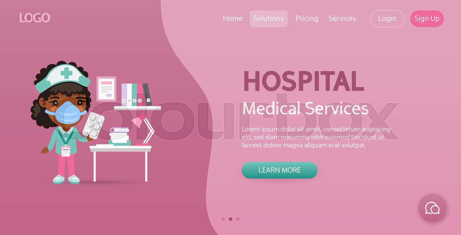 Hospital Website Template | Stock vector | Colourbox