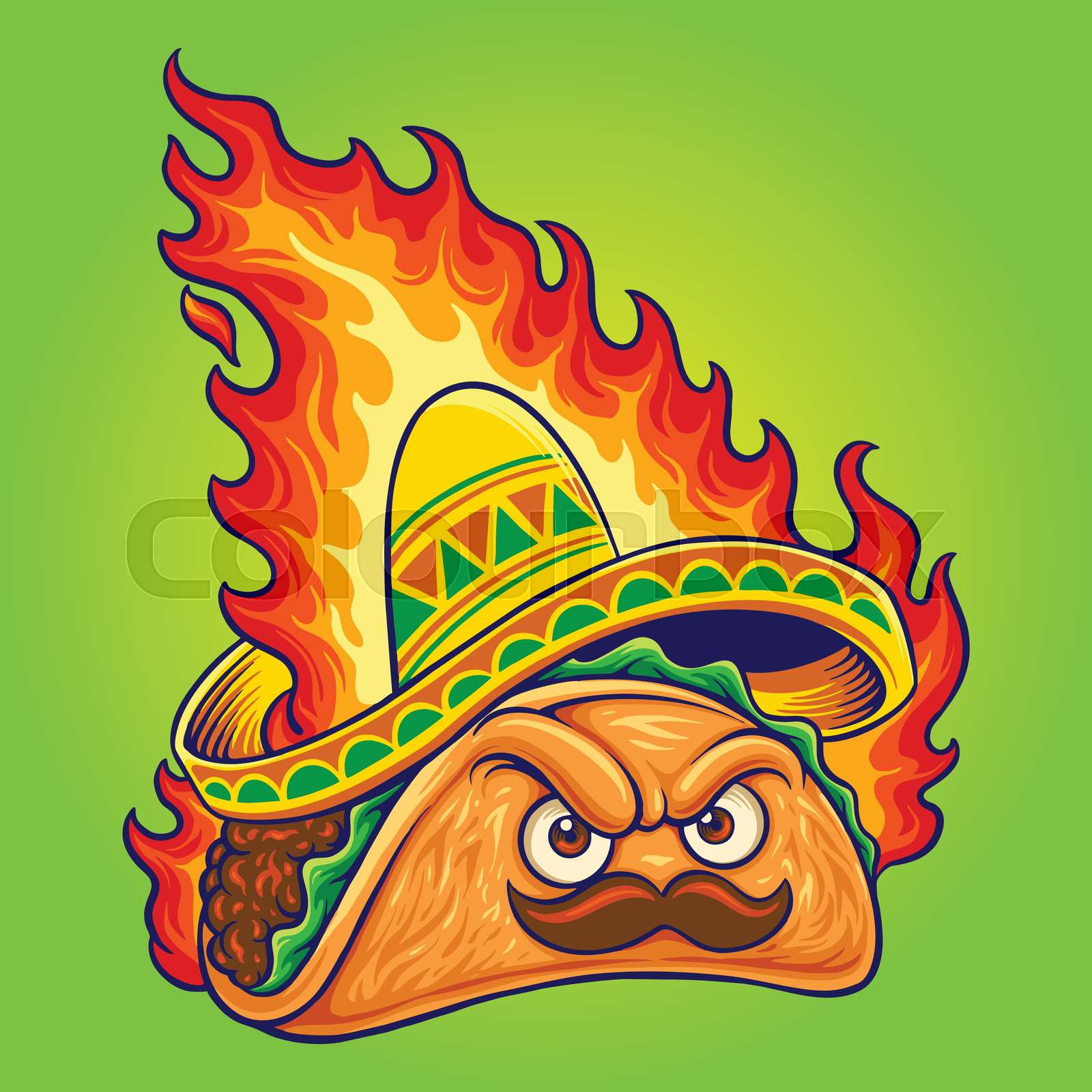 Cute and spicy mexican tacos | Stock vector | Colourbox