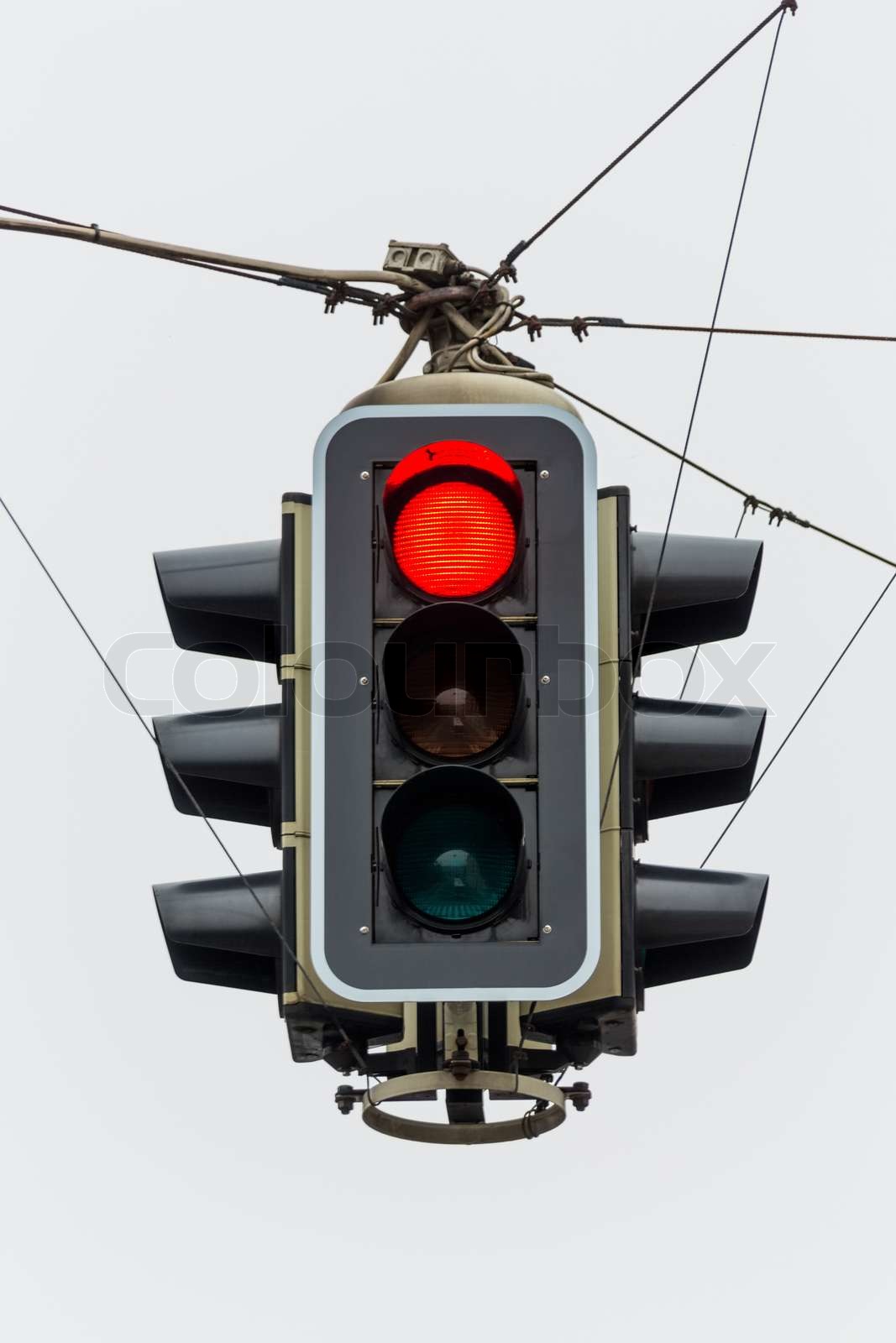 traffic light with red light | Stock image | Colourbox