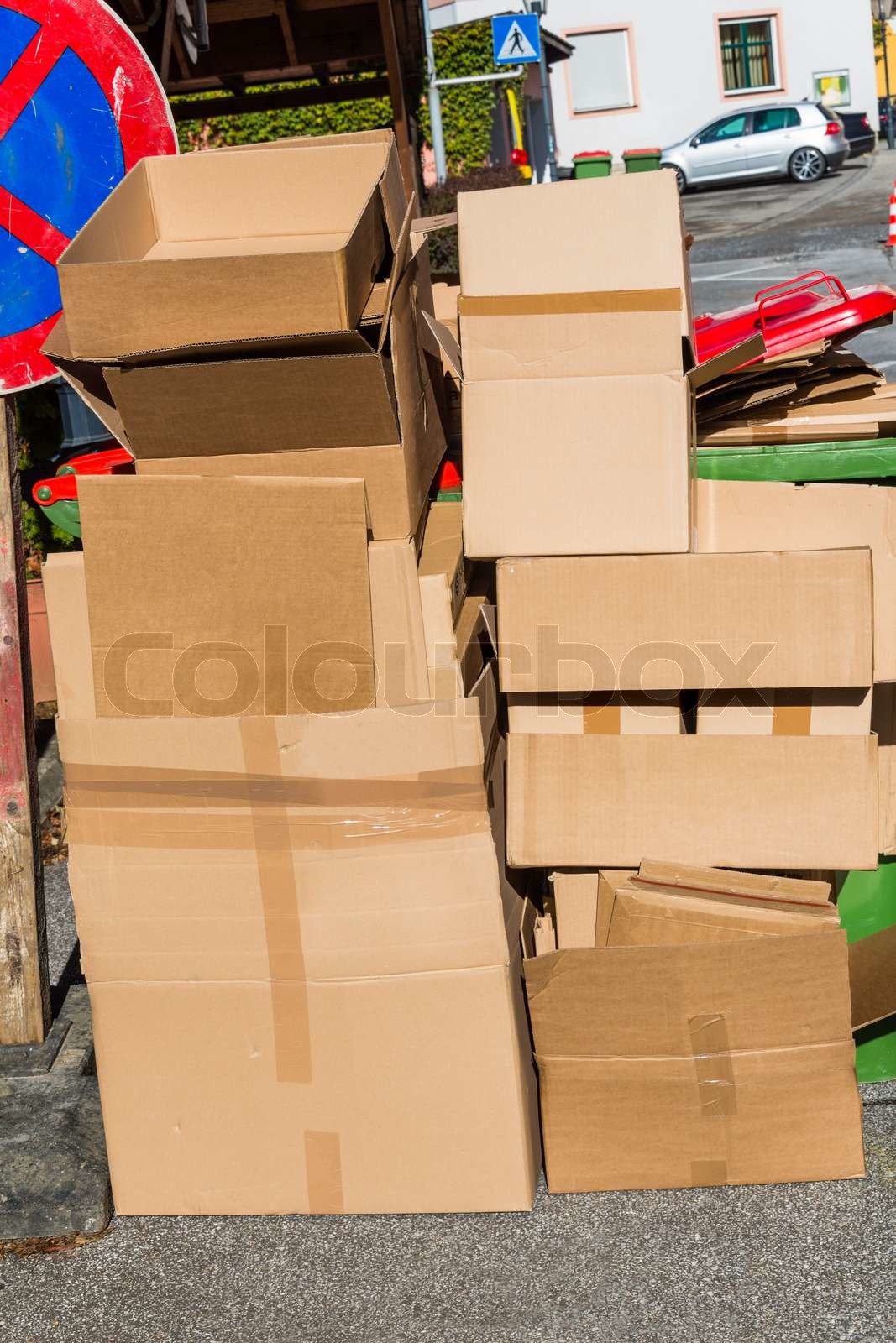 waste paper from cardboard boxes | Stock image | Colourbox