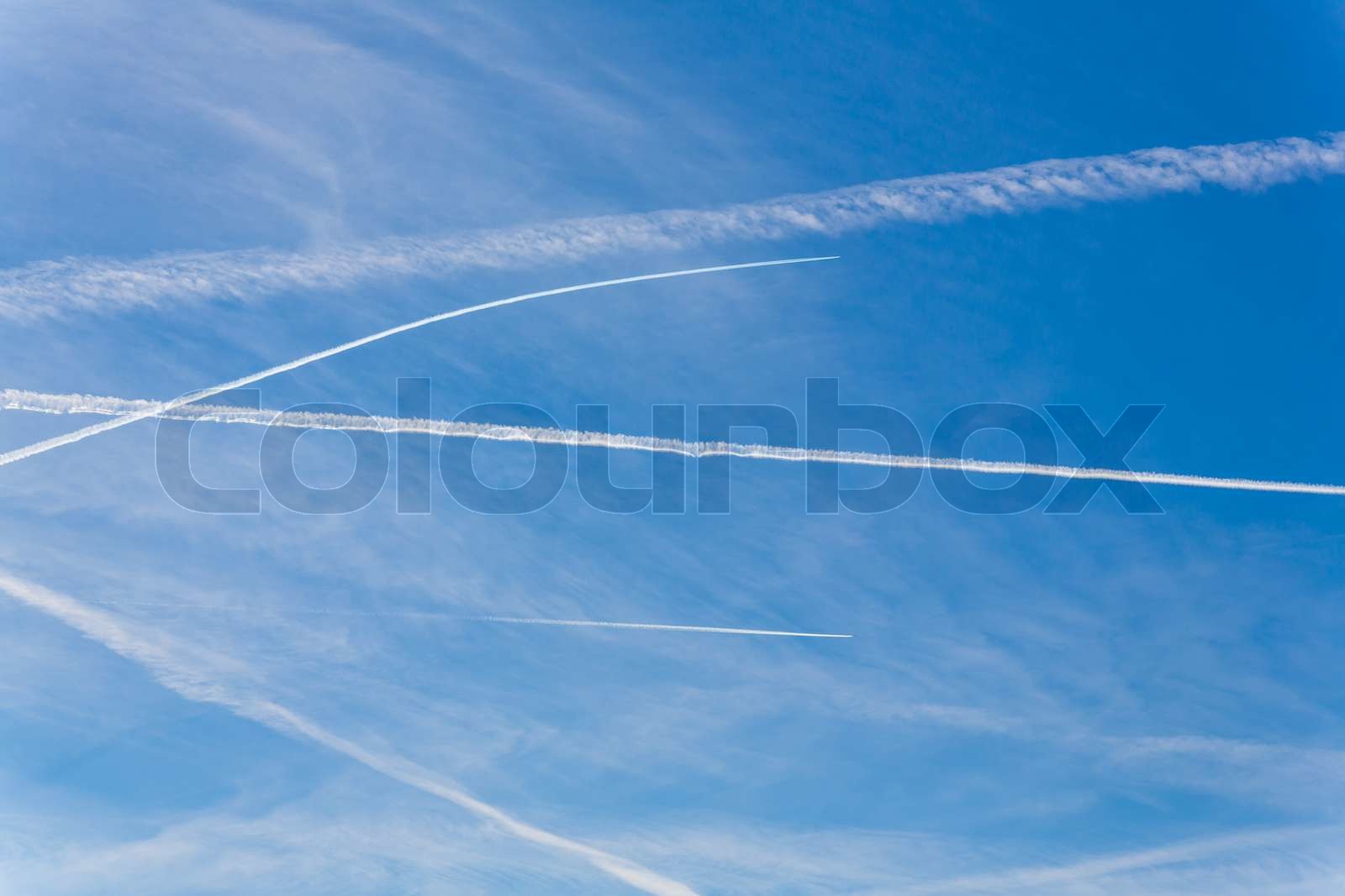 contrails from aircraft | Stock image | Colourbox