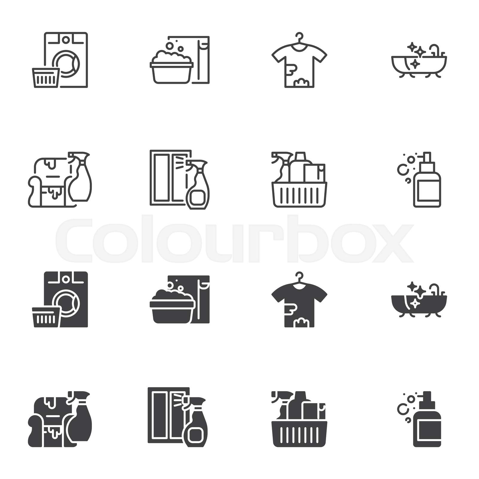 Housekeeping icon set | Stock vector | Colourbox
