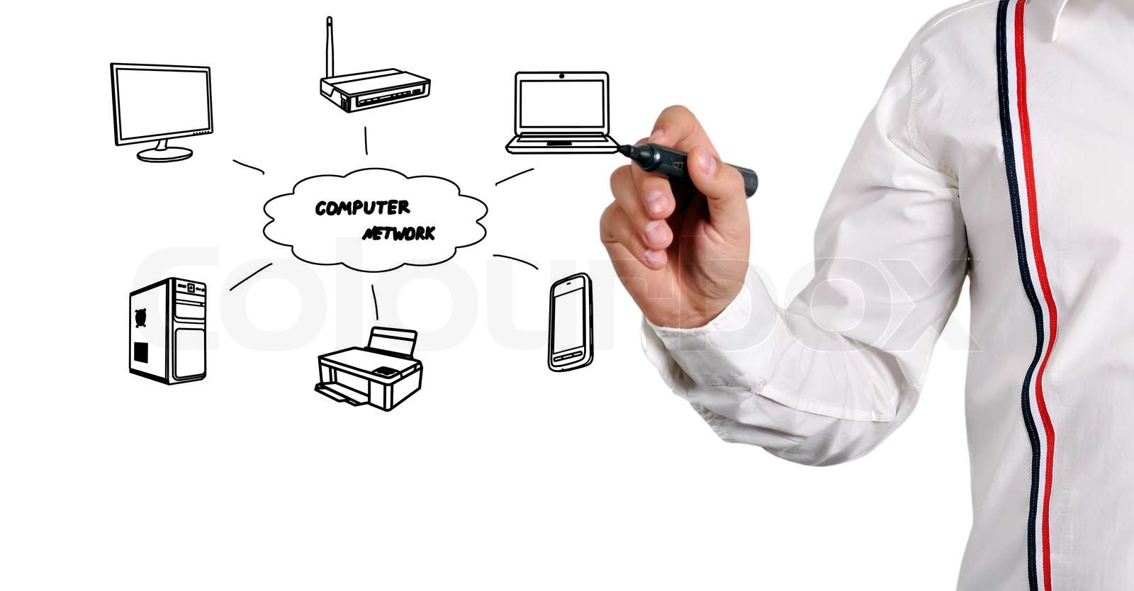 drawing computer network | Stock image | Colourbox