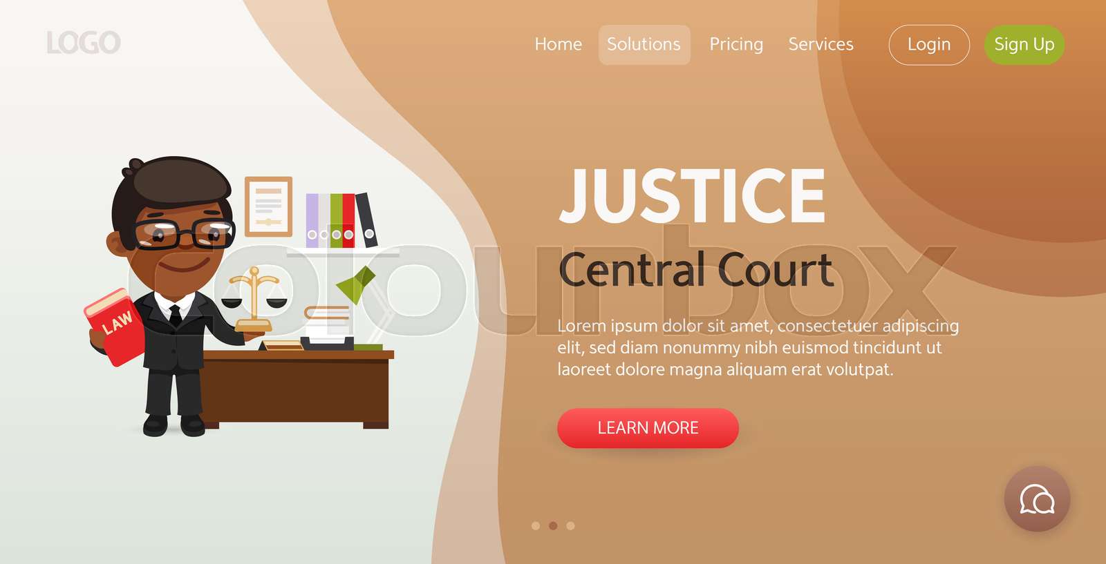 Justice Website Template | Stock vector | Colourbox
