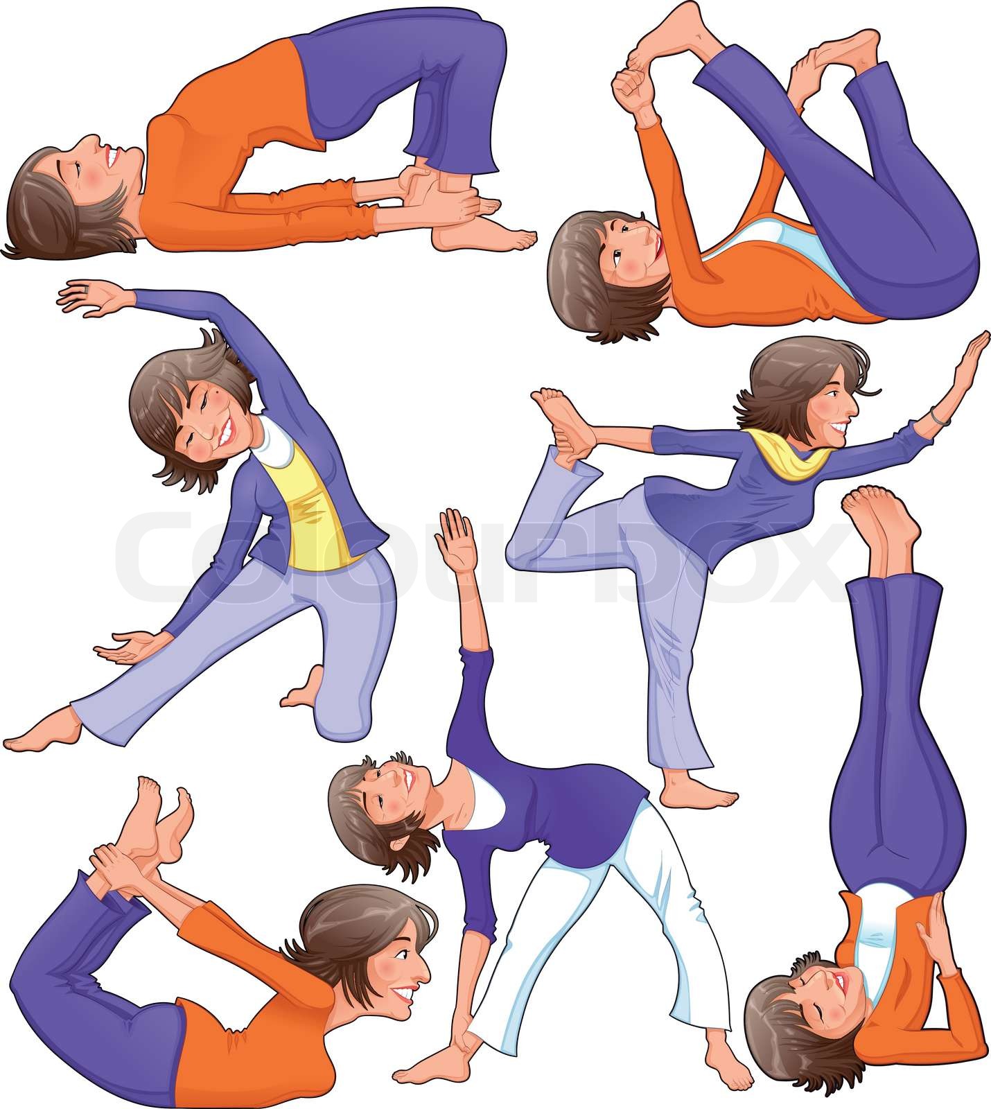 Yoga Positionen . | Stock-Vektor | Colourbox