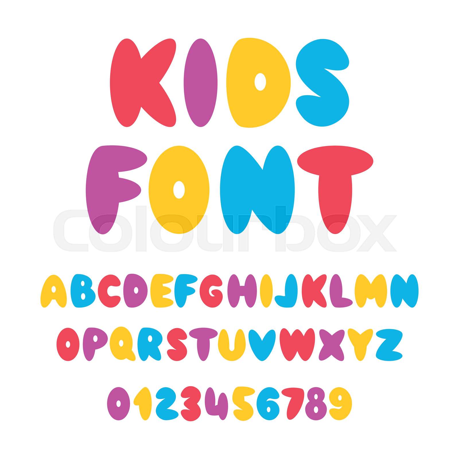 Kids font | Stock vector | Colourbox