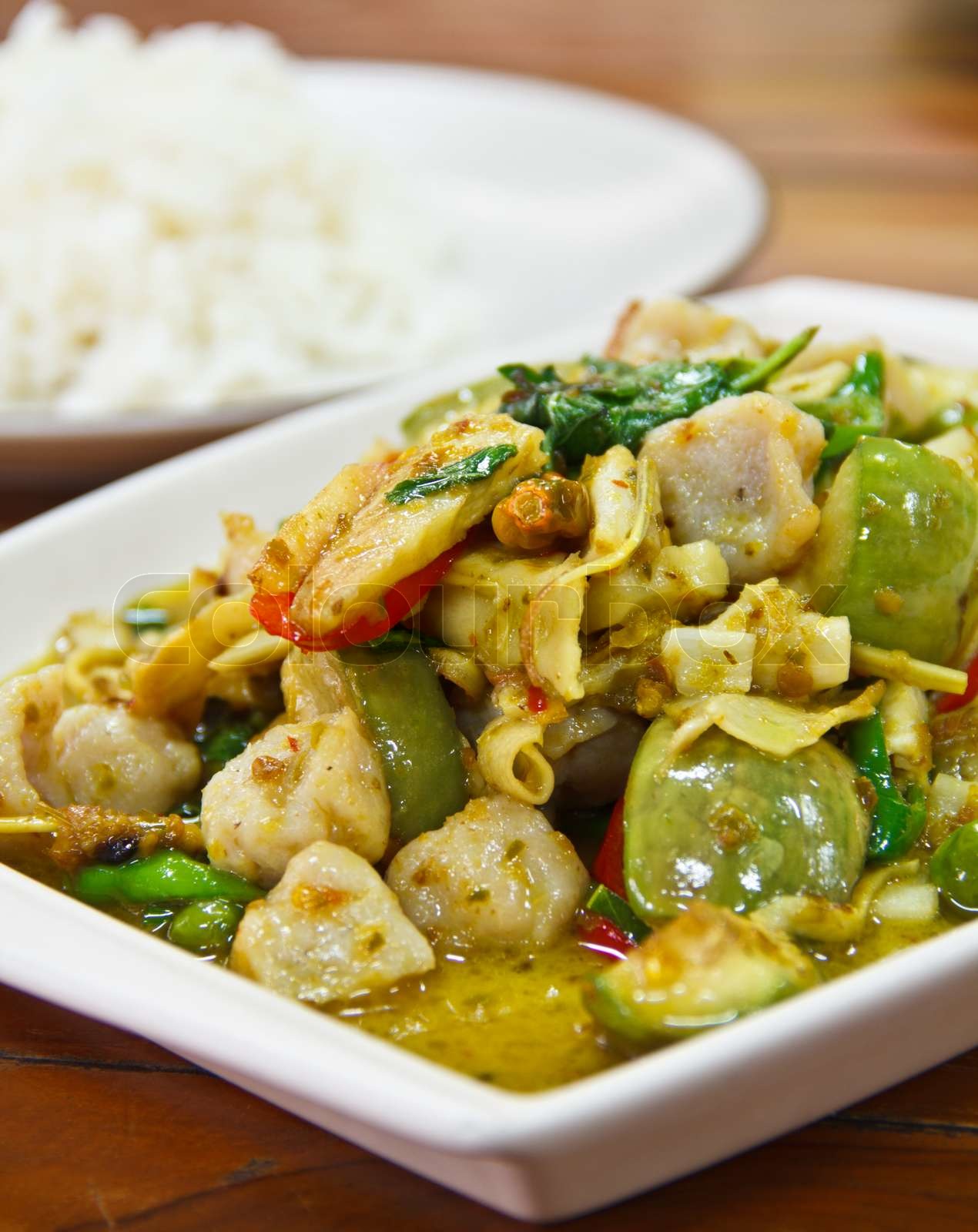 karry med ris, thai mad | Stock foto | Colourbox