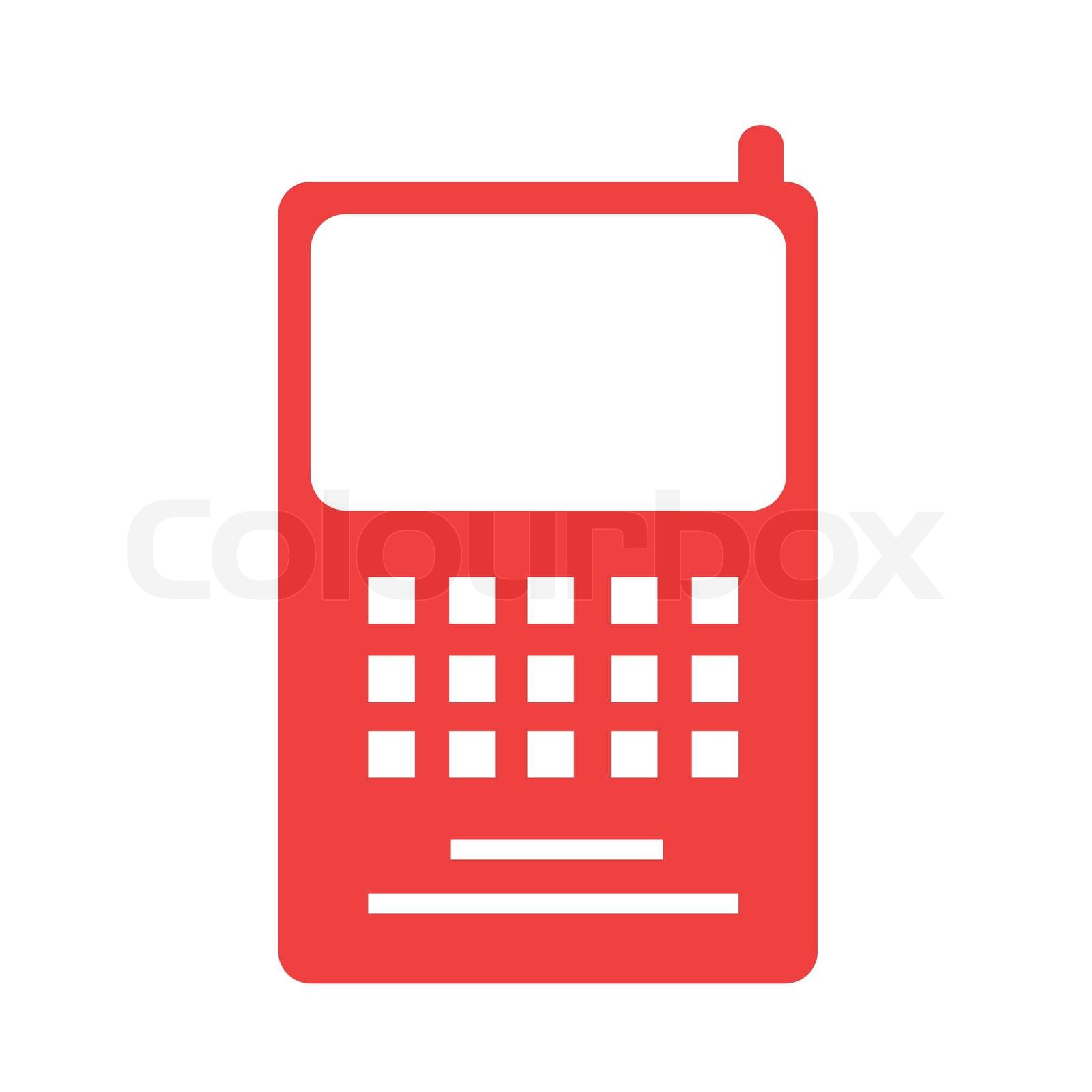 Mobiltelefon ikon i rød | Stock vektor | Colourbox