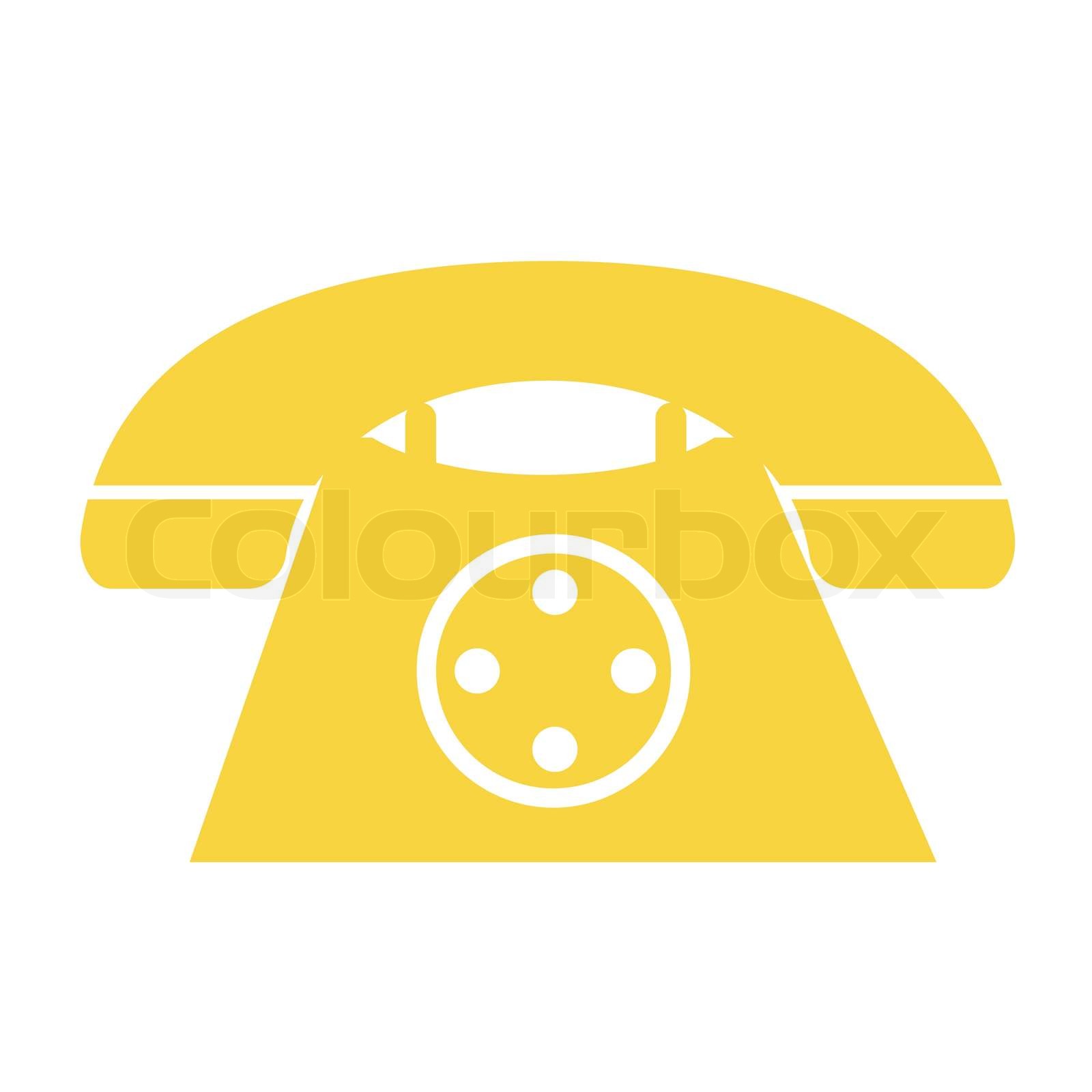 Telephone icon in yellow | Stock vector | Colourbox