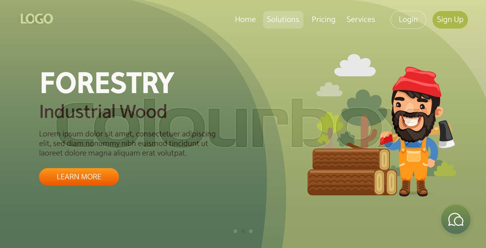 Forestry Website Template | Stock vector | Colourbox