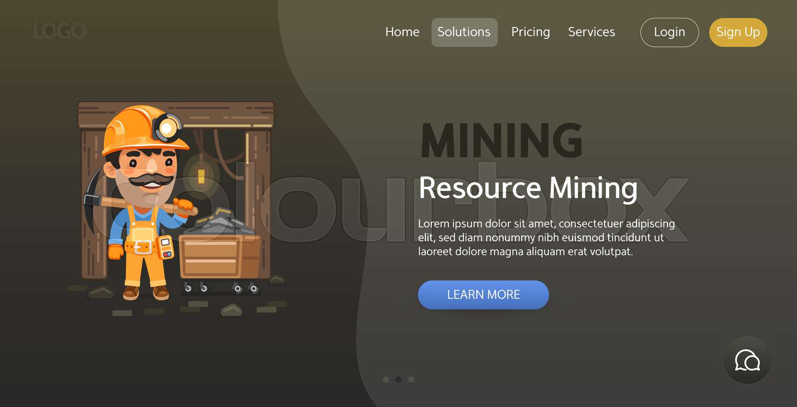Mining Website Template | Stock vector | Colourbox
