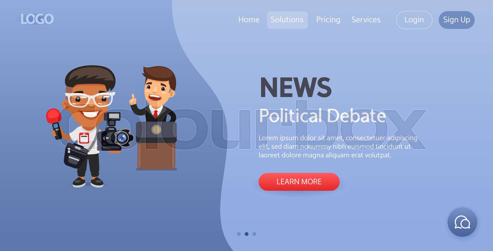 News Website Template | Stock vector | Colourbox