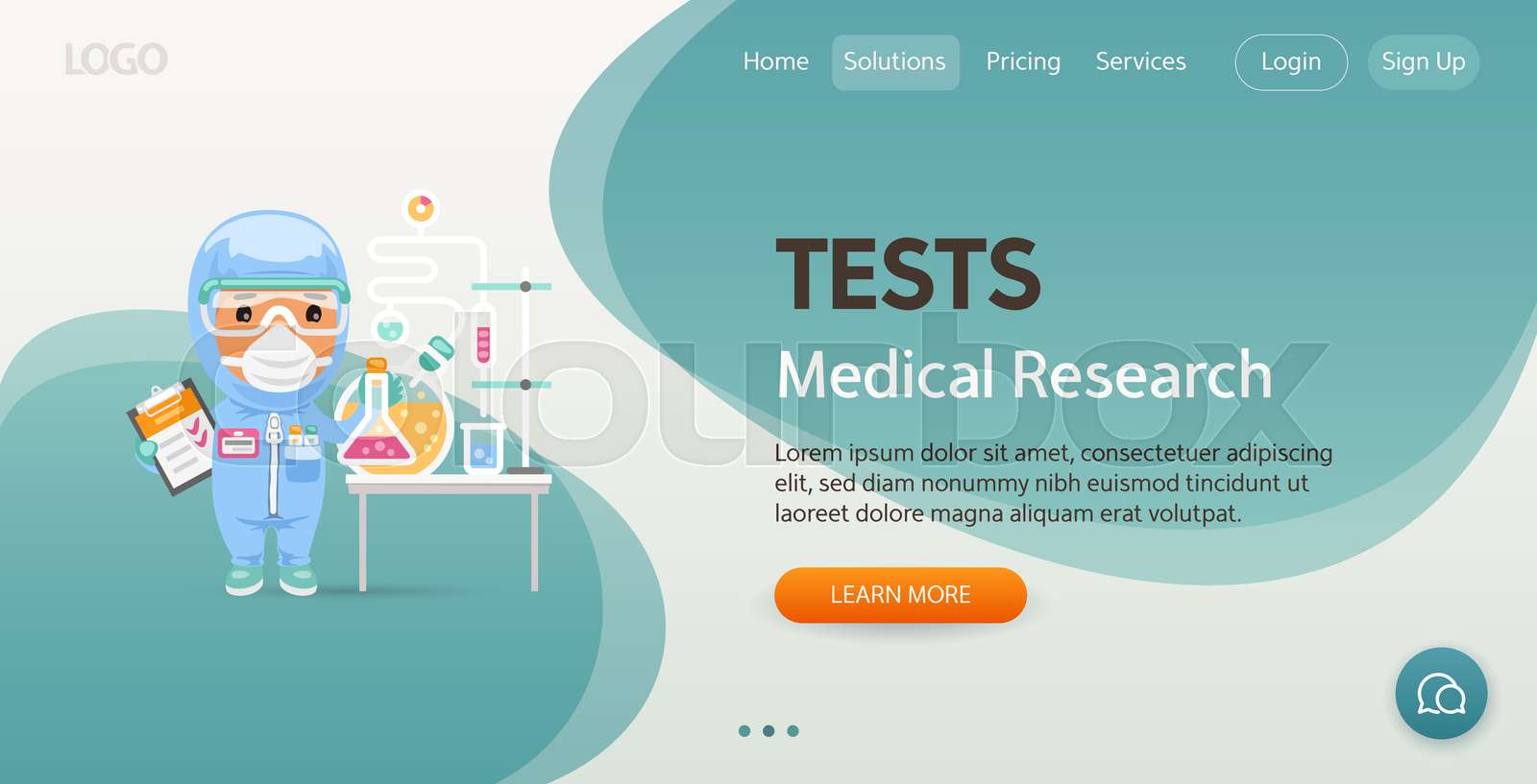 Tests Website Template | Stock vector | Colourbox
