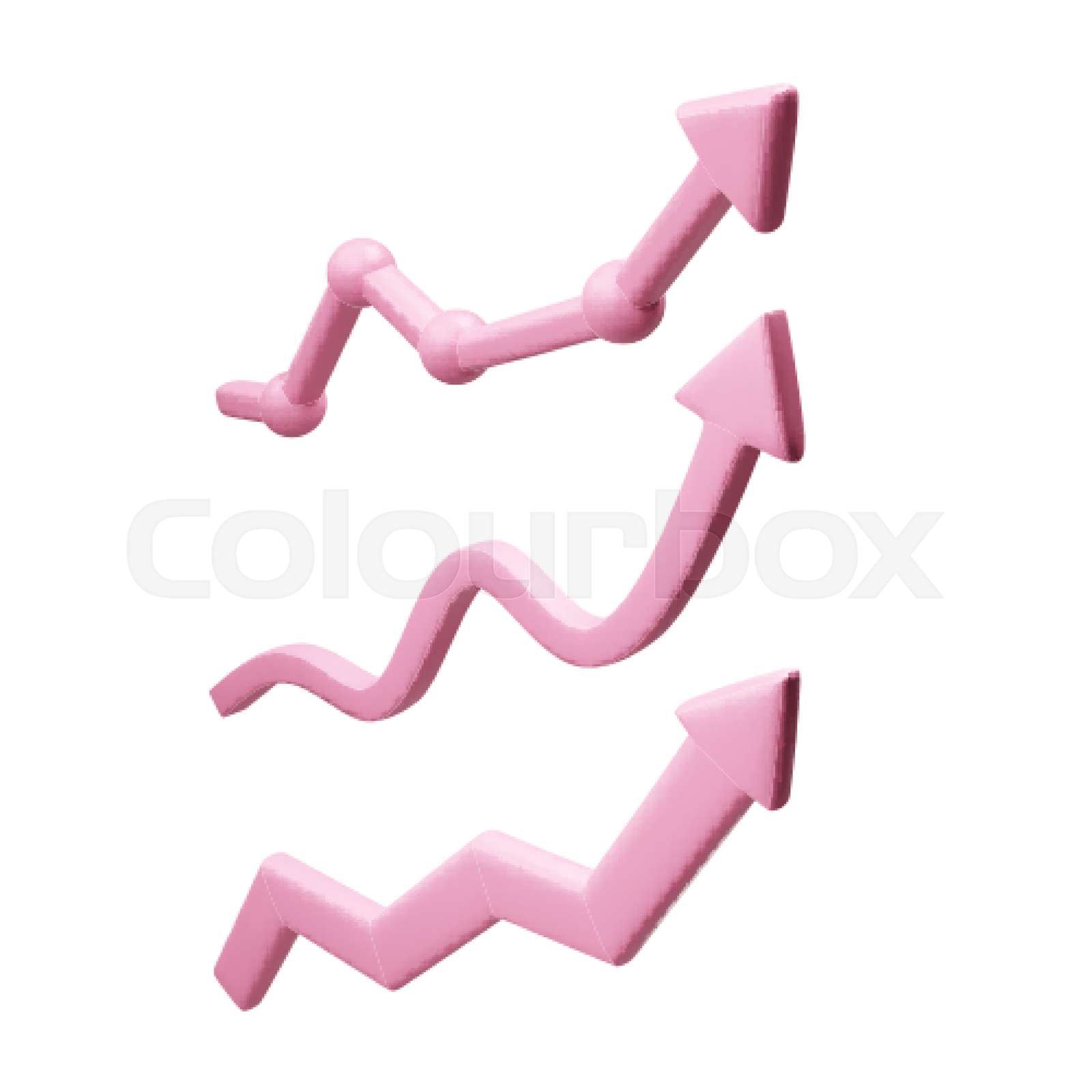 3D set of arrows for charts and infographics. Arrow move up. Business ...
