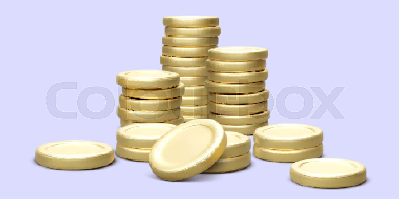 Realistic gold coin stack. 3d heap of coins wealth concept. Business ...