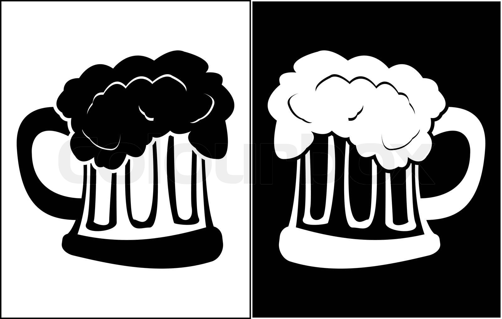 glass of beer. stencil. vector illustration | Stock vector | Colourbox