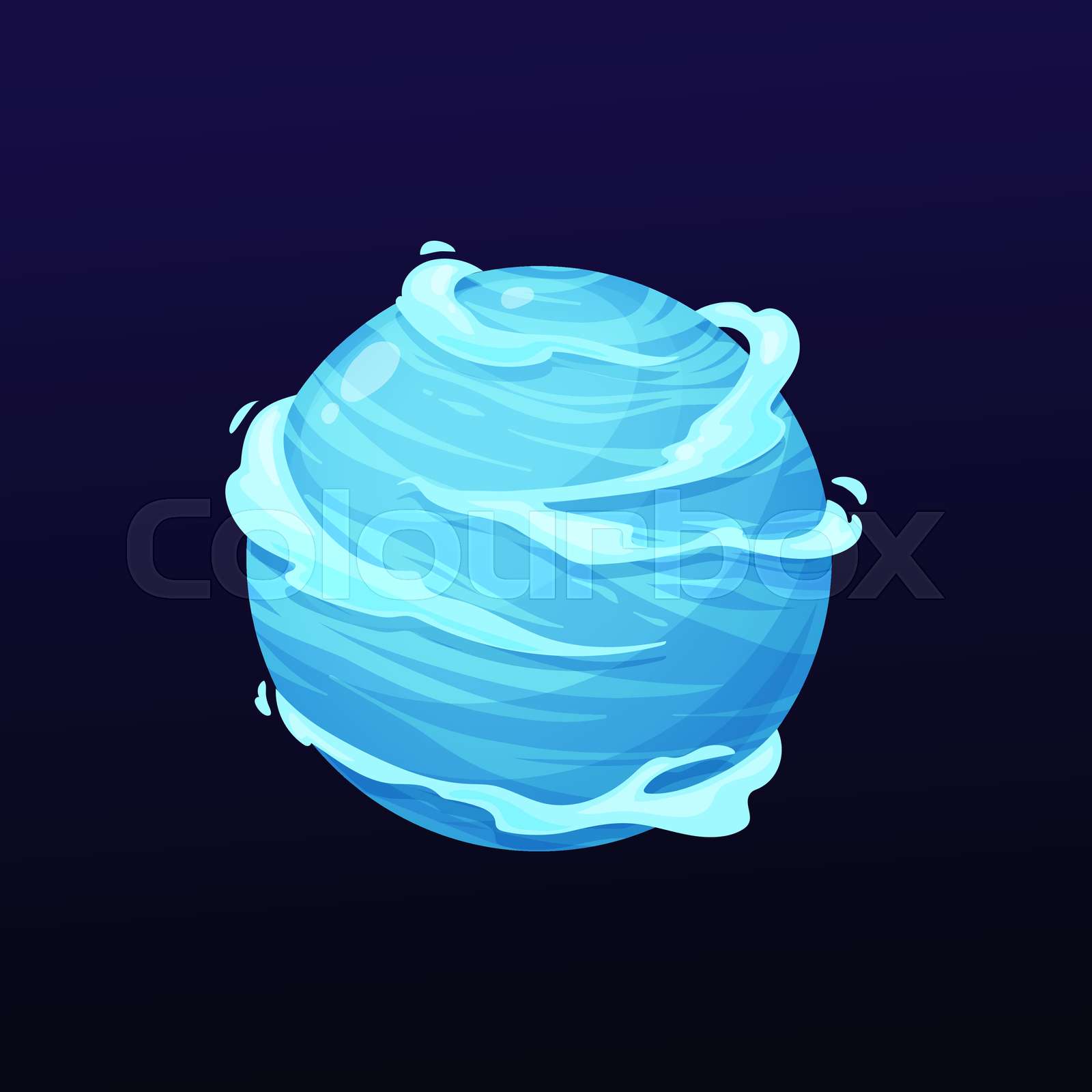 Cartoon cold space planet with ice and snow vector | Stock vector ...