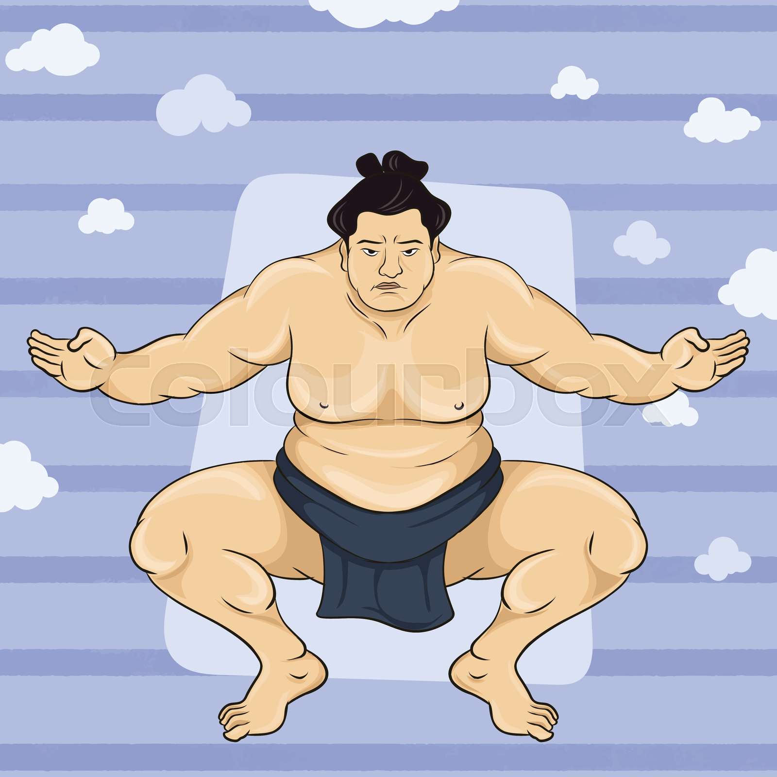 Sumo Wrestler Side Sitting | Stock vector | Colourbox
