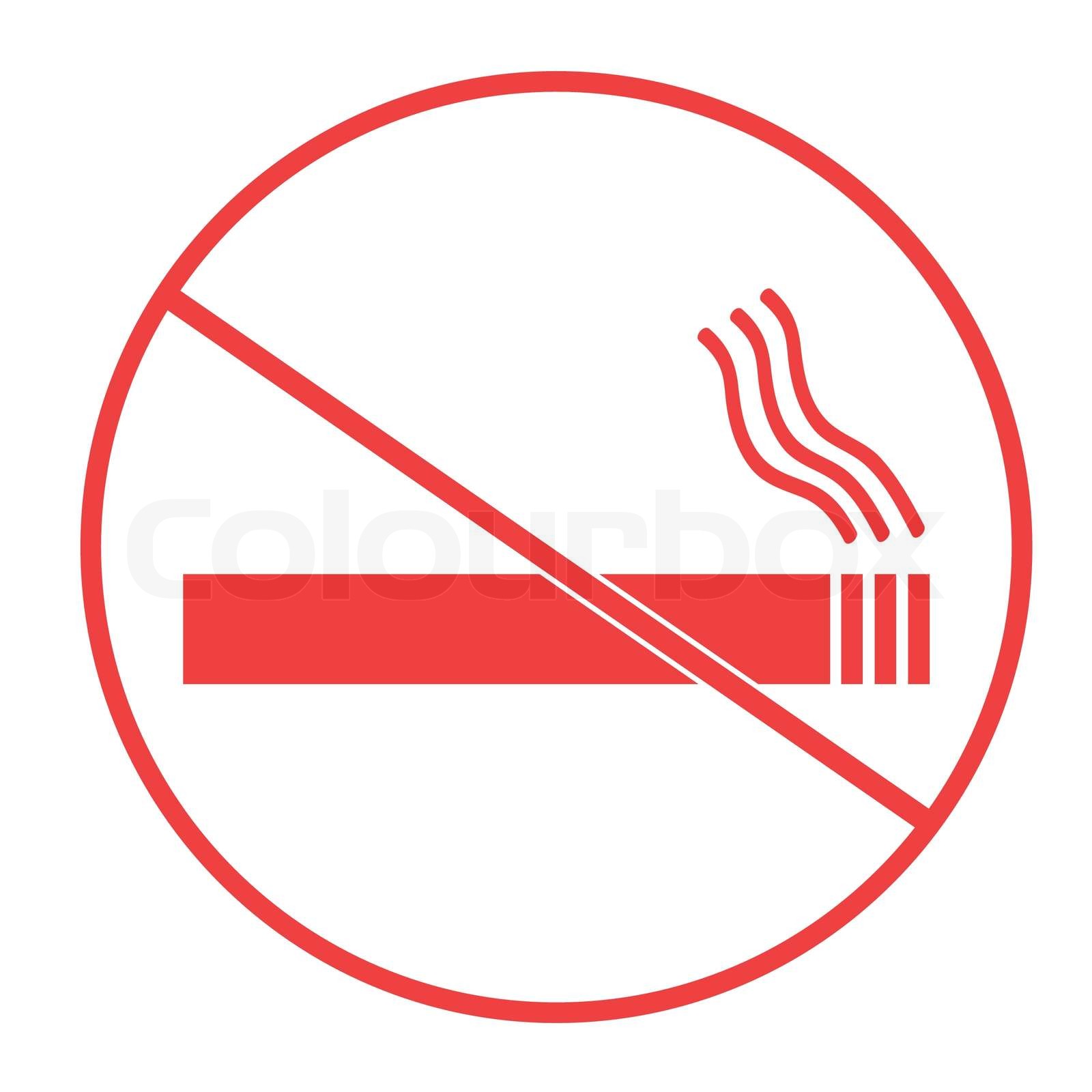 Smoking warning sign in red | Stock vector | Colourbox