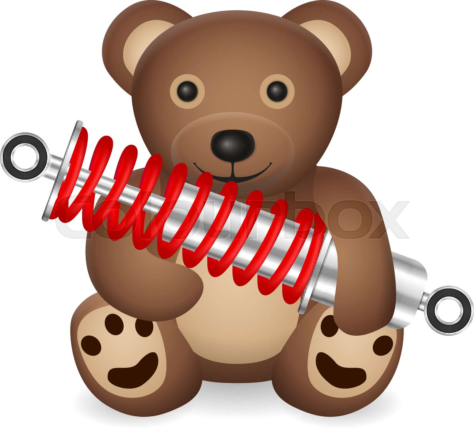 Teddy bear with shock absorber | Stock vector | Colourbox