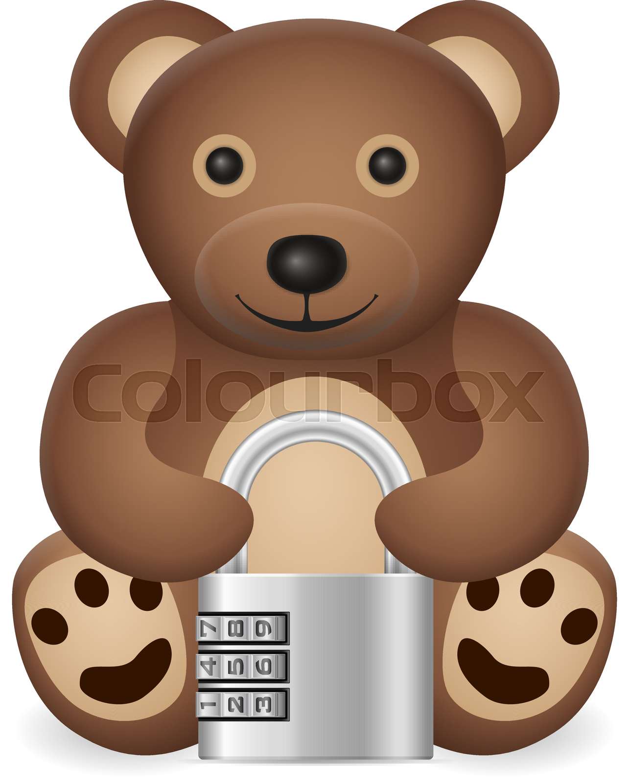 Teddy bear with padlock | Stock vector | Colourbox
