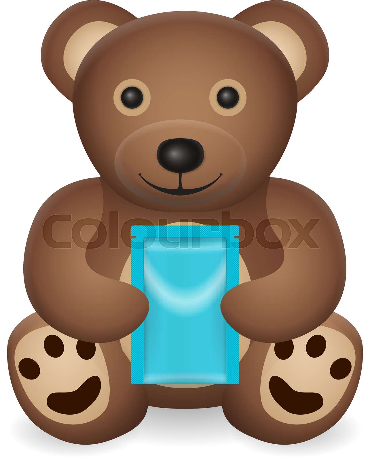 Teddy bear with sachet packet | Stock vector | Colourbox