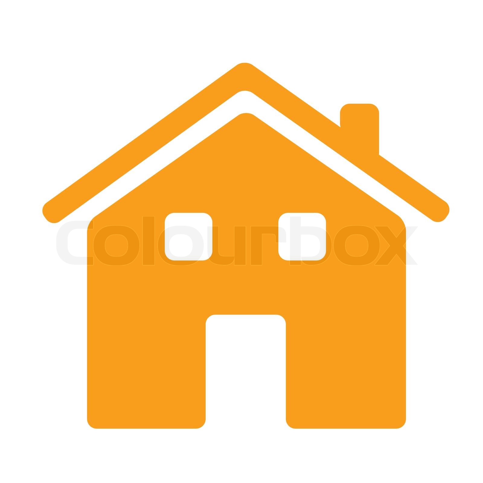 Home icon in orange | Stock vector | Colourbox
