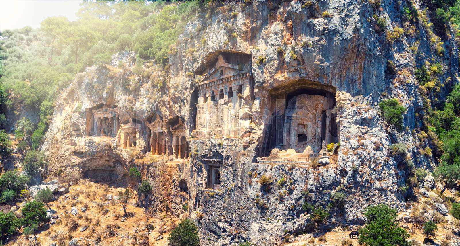 The ancient ruins of Myrna city close to Antalya Turkey, with creepy ...