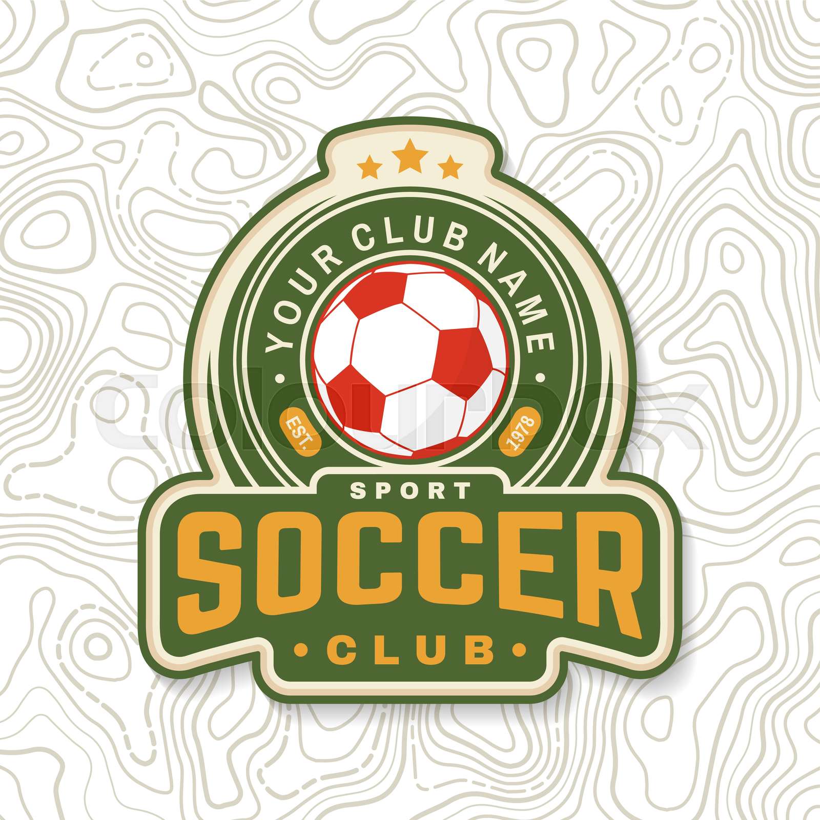 Soccer, football club patch design. Vector illustration. For college ...